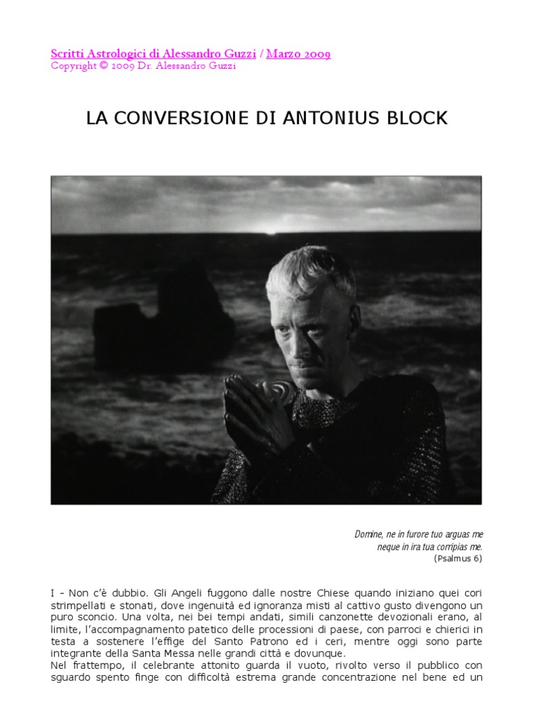 La Conversione Di Antonius Block | PDF