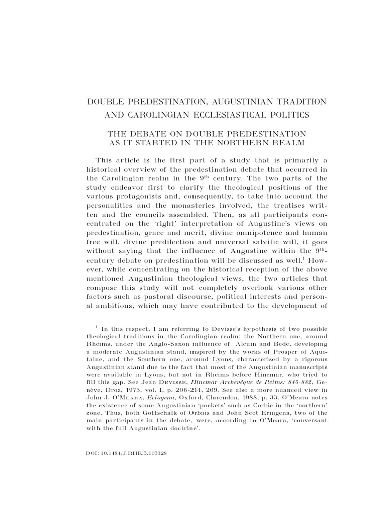 Stanciu2015 Double Predestination, Augustinian Tradition and ...