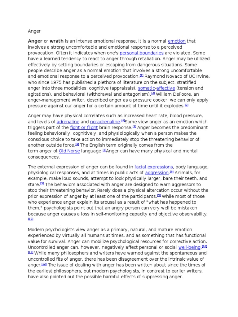 Anger: Understanding This Complex Emotion | PDF | Anger | Adrenal Gland