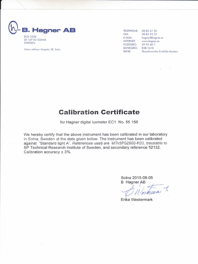 Hagner Digital Luxmeter Ec1 55156 | PDF