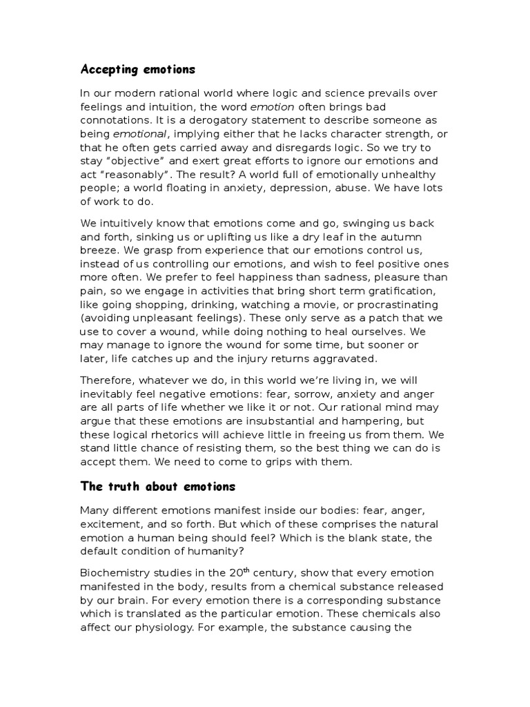 Accepting Emotions | PDF | Anger | Emotions