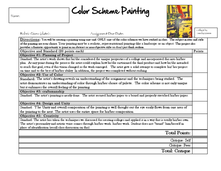 Color Scheme Rubric | PDF