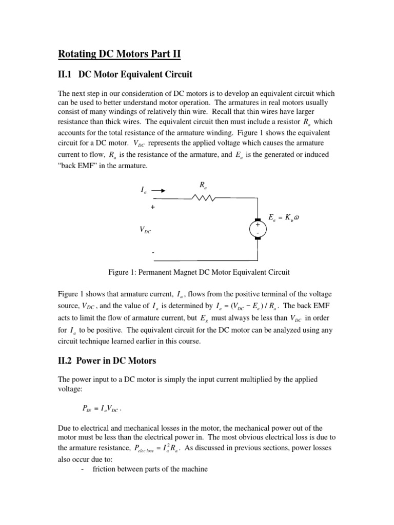Rotating DC Motors Part II | PDF | Power (Physics) | Electric Motor
