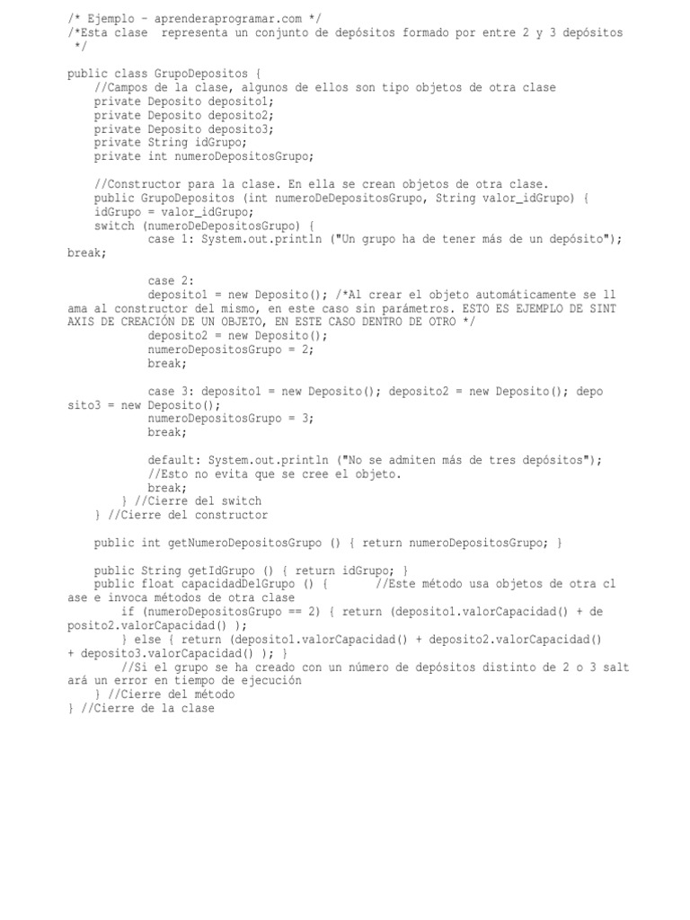 Codigo Avanzado en Java | PDF | Constructor (Programación Orientada a ...