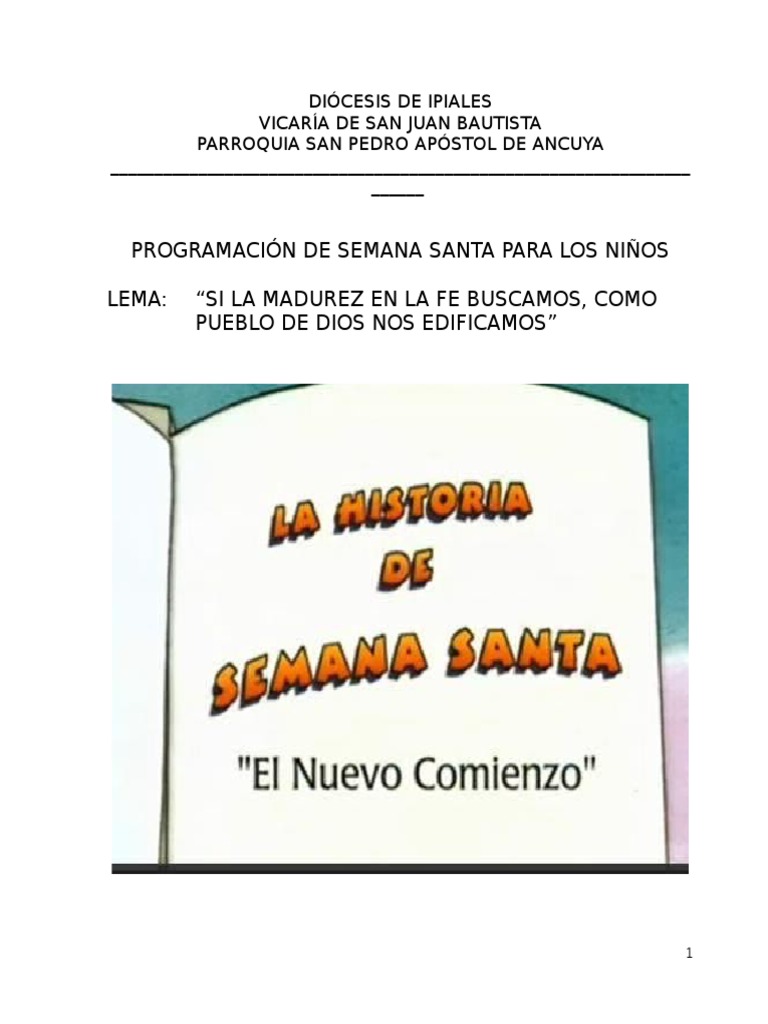 Semana Santa Infantil en Ancuya | PDF | eucaristía | Pascua de Resurrección
