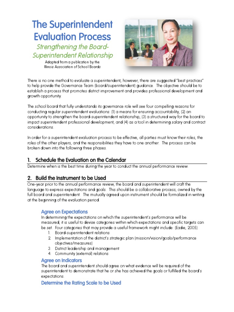 Superintendent Evaluation Best Practices | PDF | Performance Appraisal ...