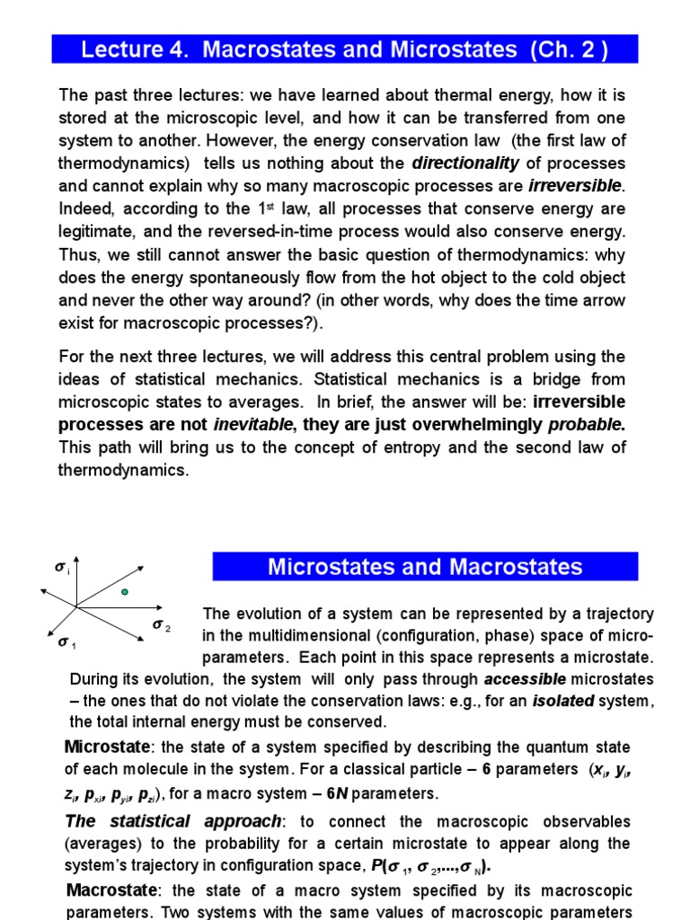 Macrostates & Microstates 1 | PDF | Thermodynamics | Mathematical Physics