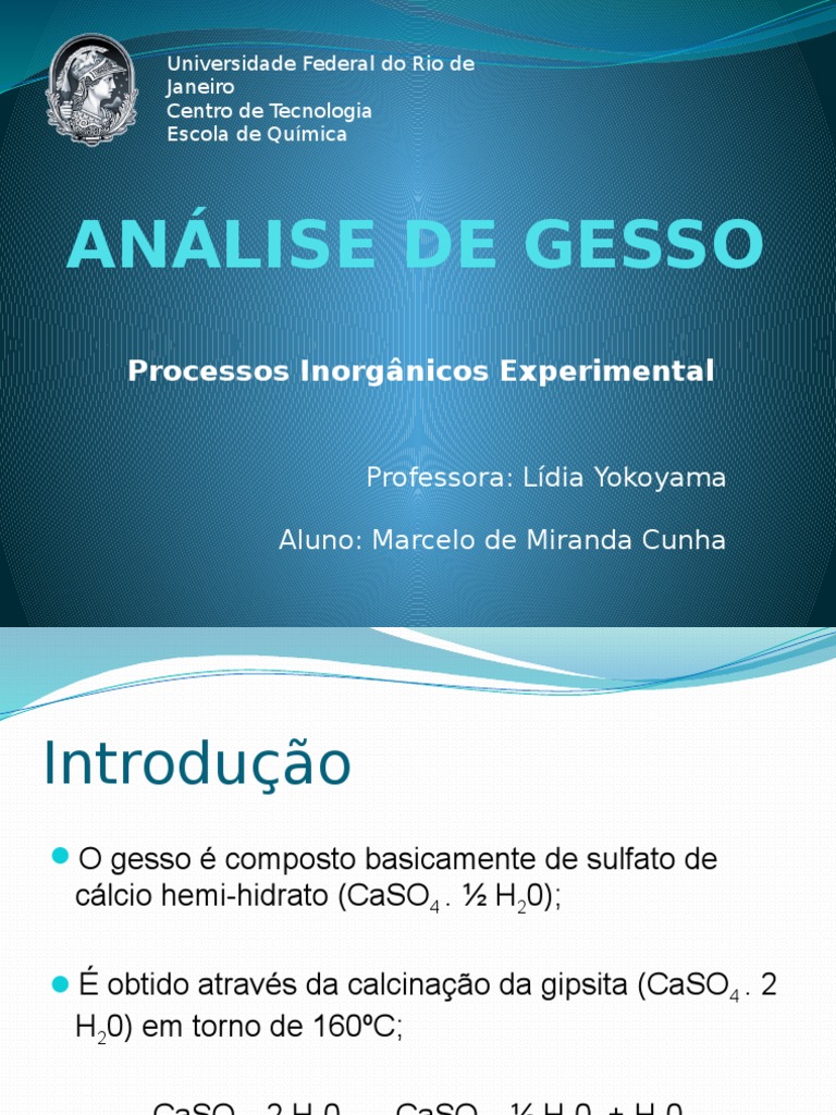 Análise de Gesso | PDF | Gipsita | Química