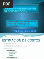 Costos y Presupuestos Diapositivas | PDF | Presupuesto | Costo