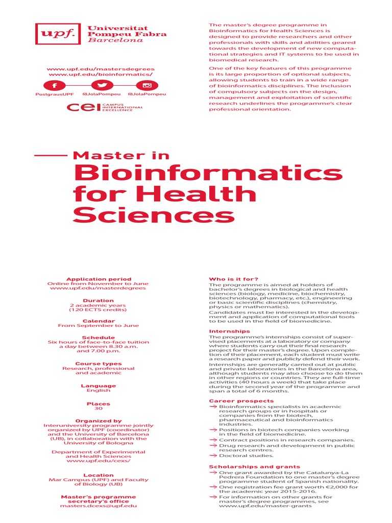 Bioinformatics For Health Sciences: Master in | Download Free PDF ...