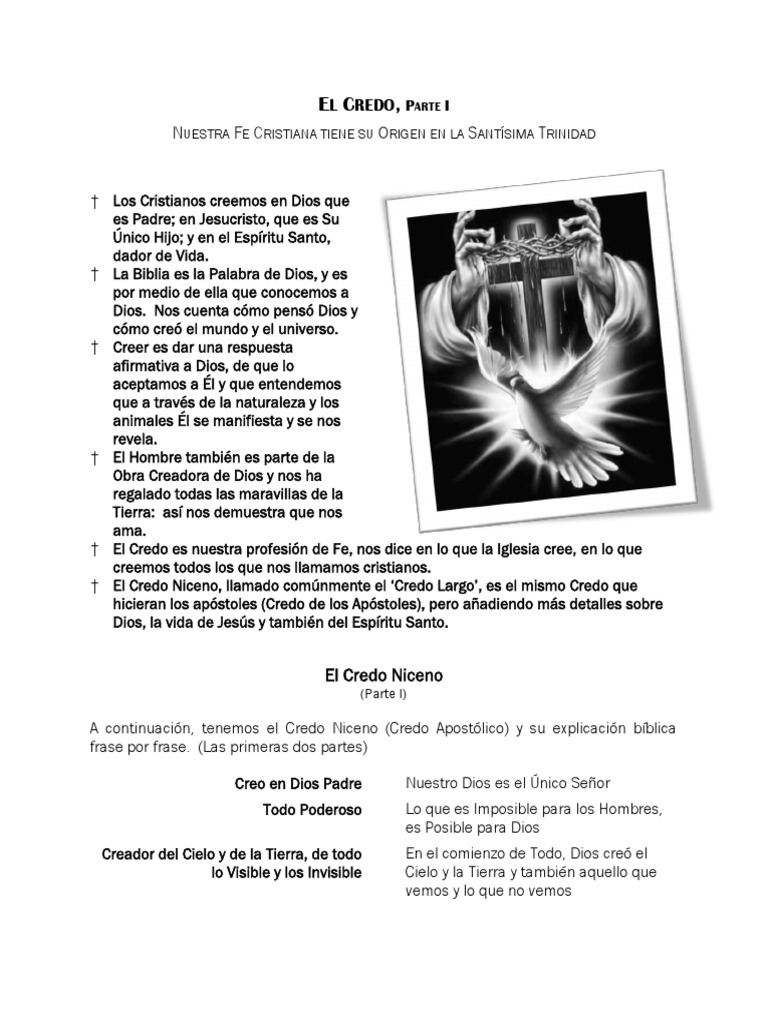El Credo, Parte I | PDF | María, madre de Jesús | espíritu Santo