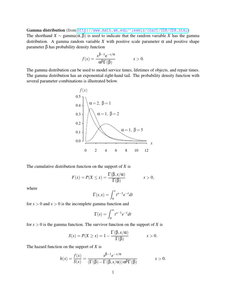 Understanding the Gamma Distribution | PDF