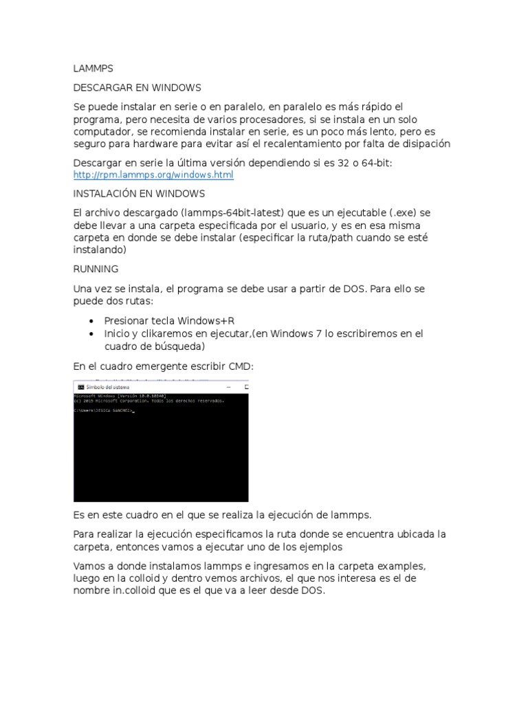 Tutorial Ejecutar Lammps Paso A Paso | PDF | Archivo de computadora ...