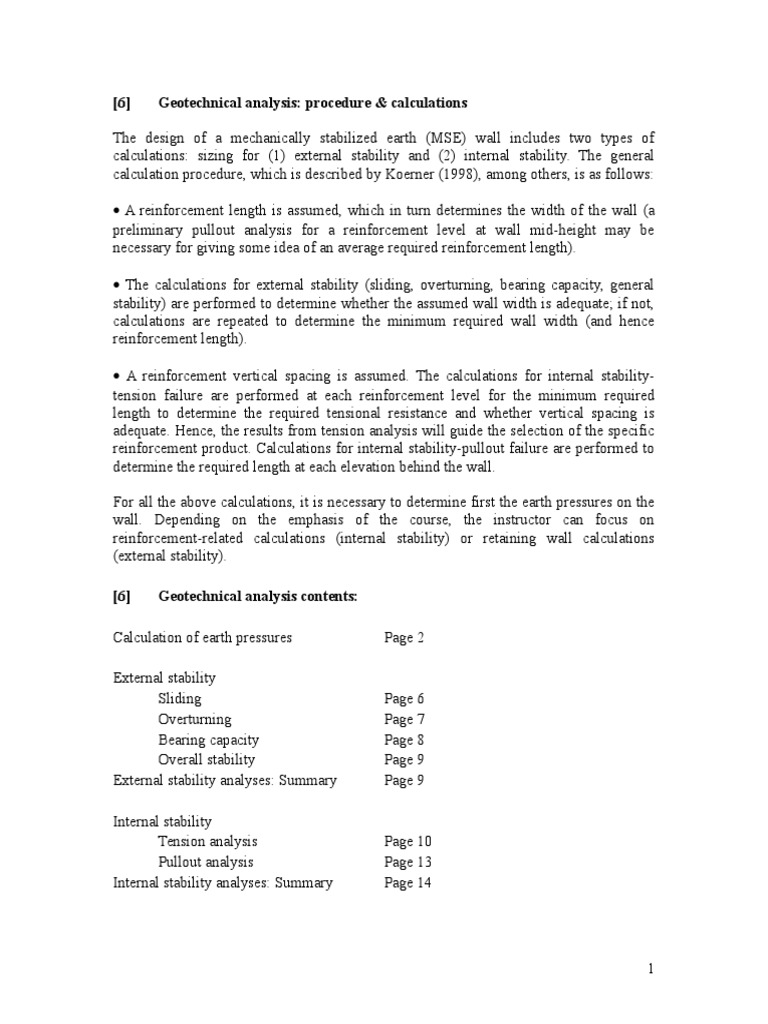 Geotechnical Analysis: Procedure & Calculations | PDF | Strength Of ...
