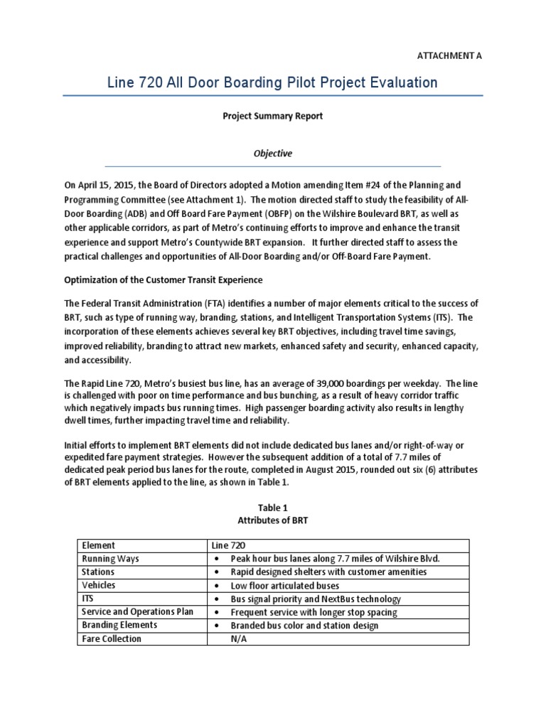 All Door Boarding Pilot Program Evaluation | PDF | Public Transport | Bus