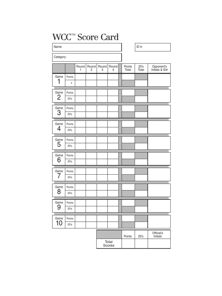 Crokinole Scorecard | PDF
