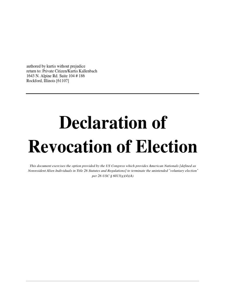 Tax Election Revocation Guide | PDF | Internal Revenue Code | Federal ...
