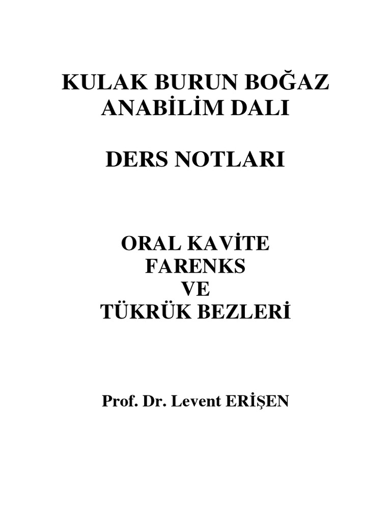 Oralkavite Farenks Ve Tükürük Bezi Hastalikları | PDF