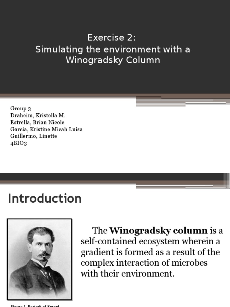 Winogradsky Column Experiment Results | PDF | Biology | Microbiology
