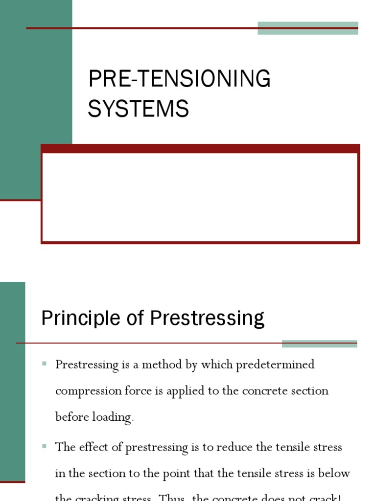 Pretensioning Systems | PDF | Prestressed Concrete | Concrete