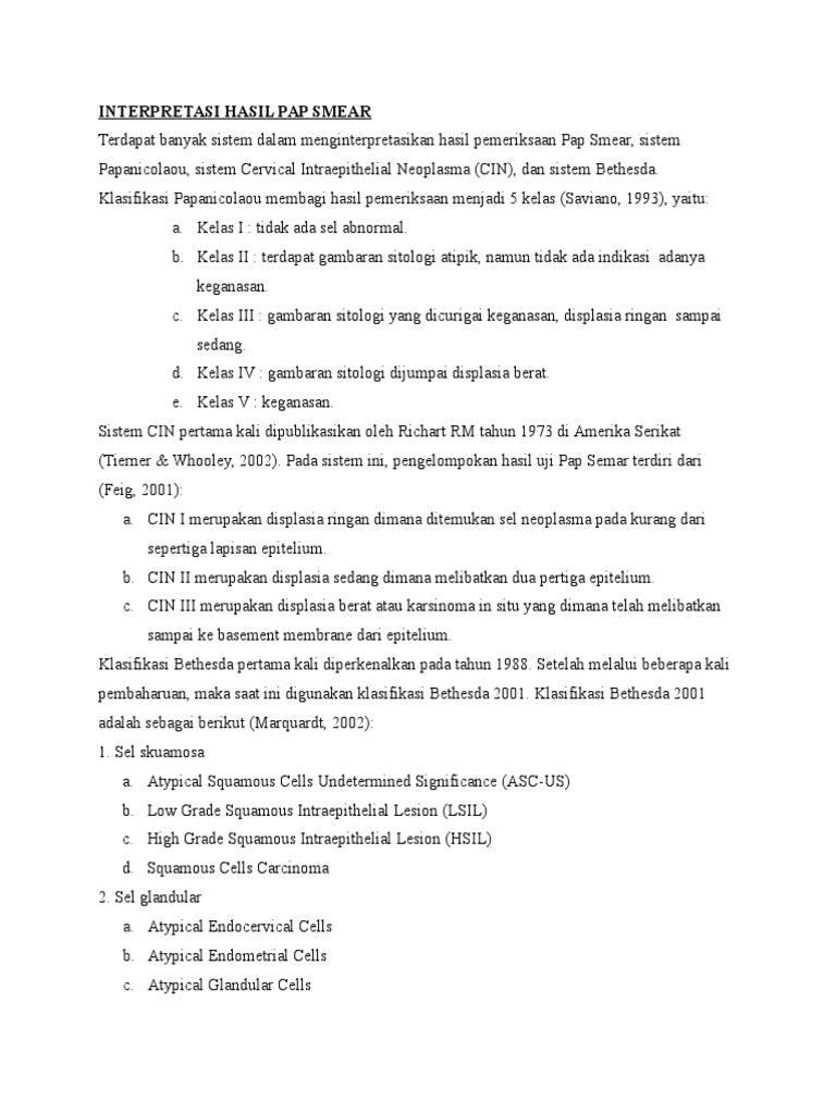 Interpretasi Hasil Pap Smear | PDF