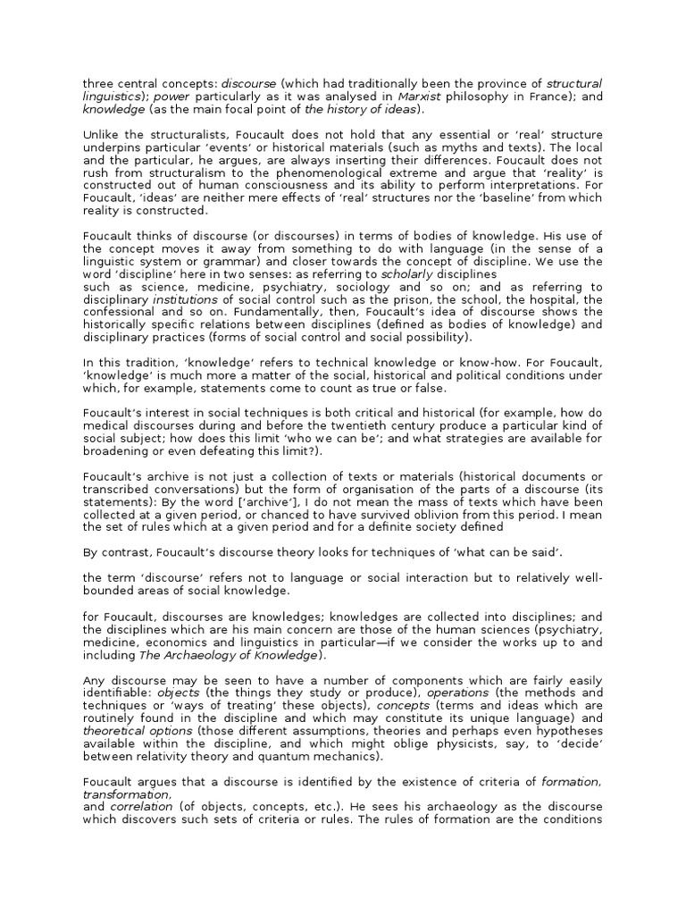 Foucault Discourse | PDF | Discourse | Michel Foucault