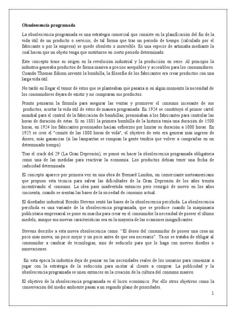 Obsolescencia Programada | PDF
