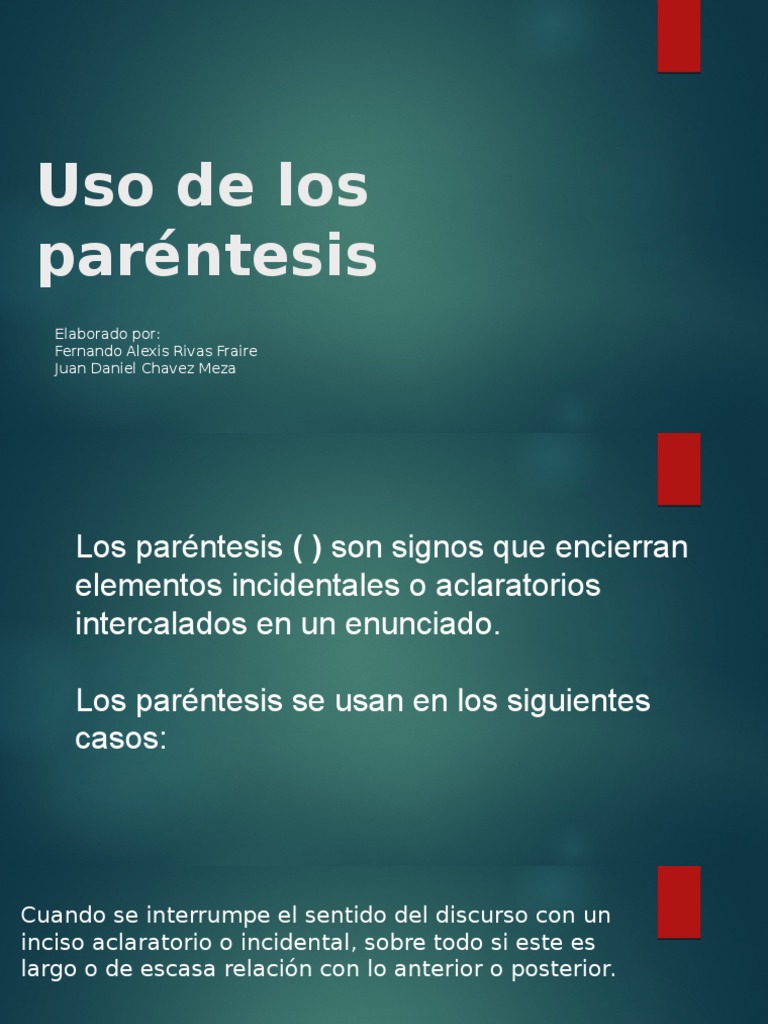 Uso de Los Paréntesis