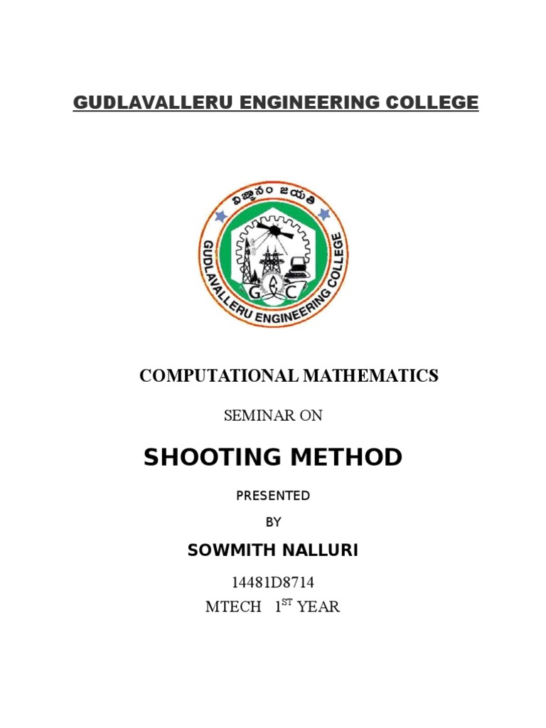 Shooting Method | PDF | Numerical Analysis | Equations