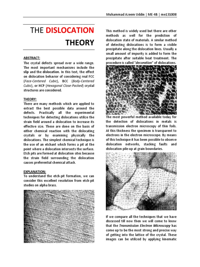 The Dislocation Theory | PDF | Dislocation | Crystallite