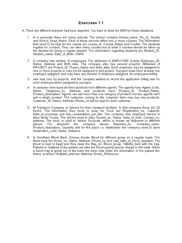 Database Management Exercises | PDF | Databases | Banks