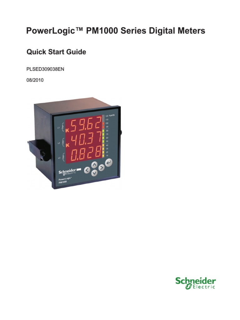 Pm1000 Quickstart Guide-Schneider | PDF | Electric Power | Electromagnetism