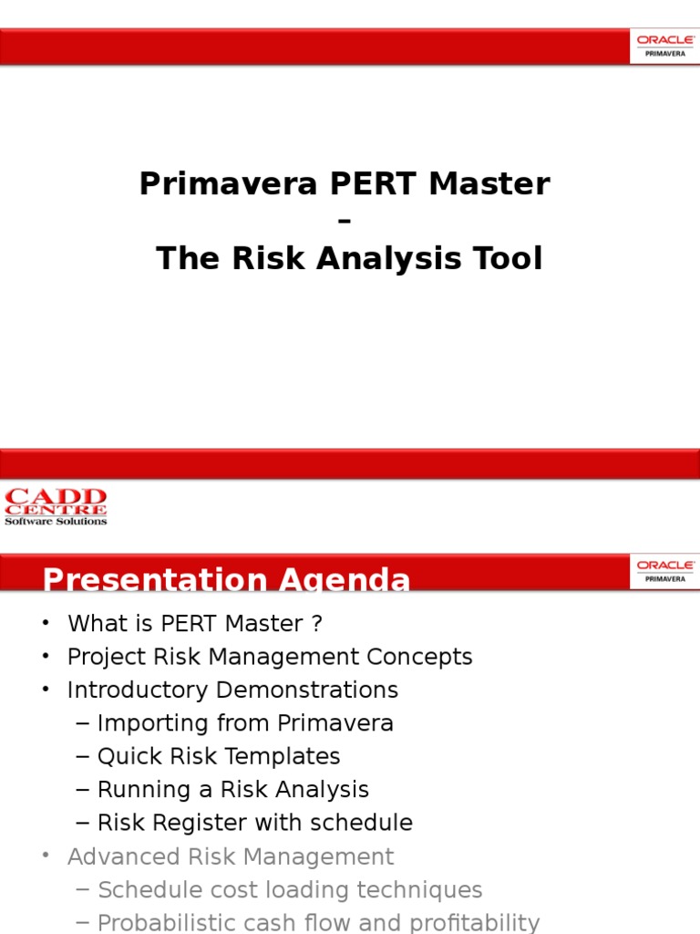 Primavera PERT Master Risk Analysis Tool | PDF | Risk | Risk Management