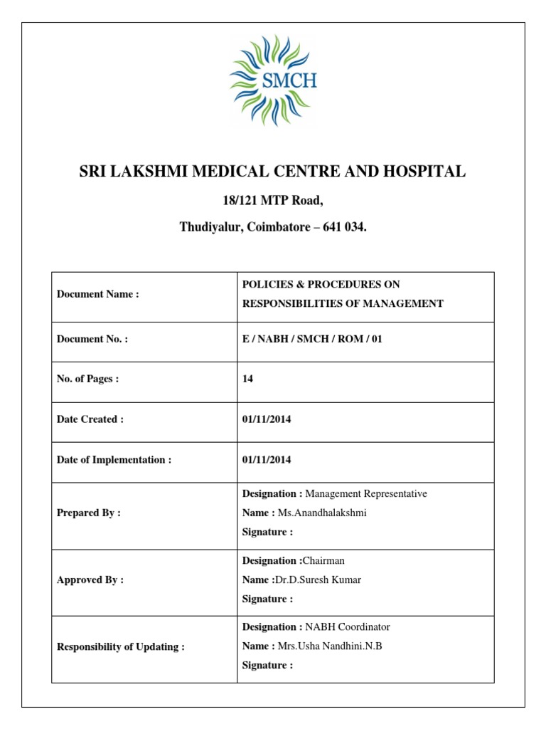 Policies and Procedure On Responsibilities of Management | PDF ...