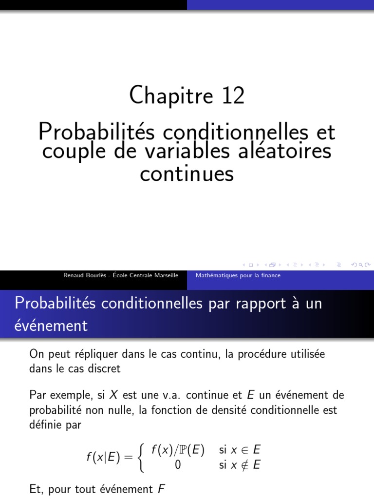Proba Conditionnelle | Loi de probabilité | Modélisation