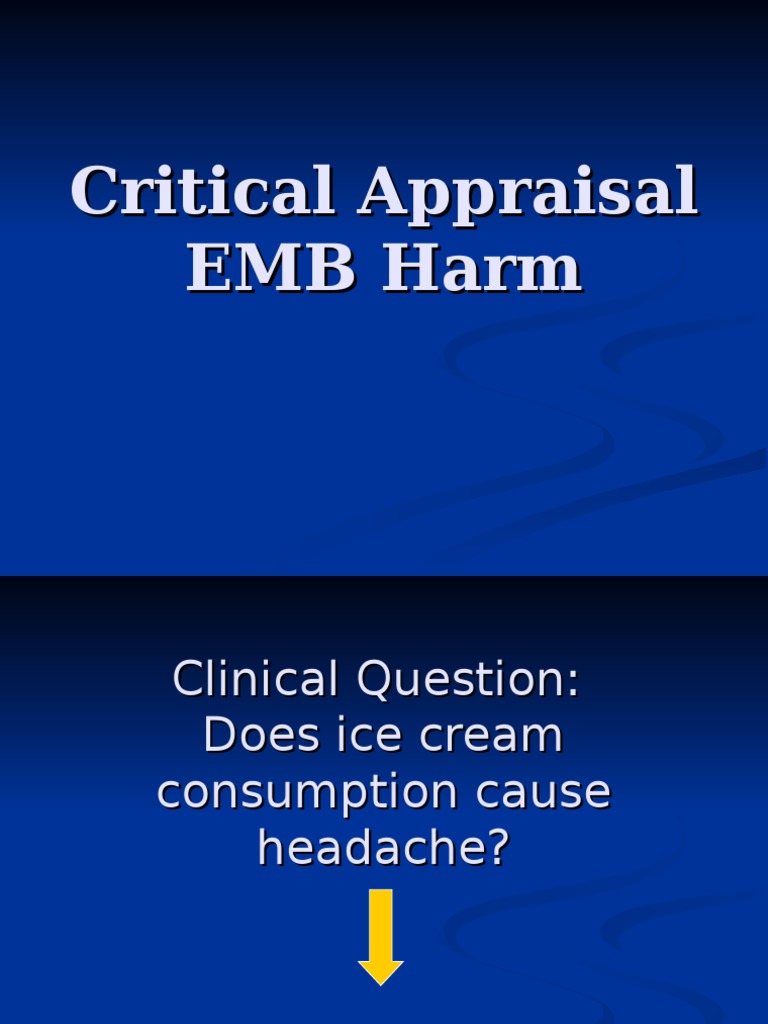 DK Critical Appraisal EBM Harm | PDF | Randomized Controlled Trial | Clinical Trial