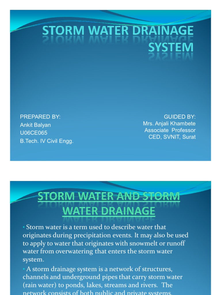 Storm Water Drainage System | Stormwater | Surface Runoff