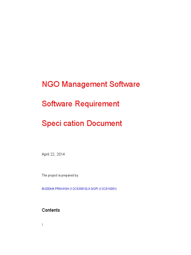 SRS Document NGO Management System | PDF | Databases | Input/Output