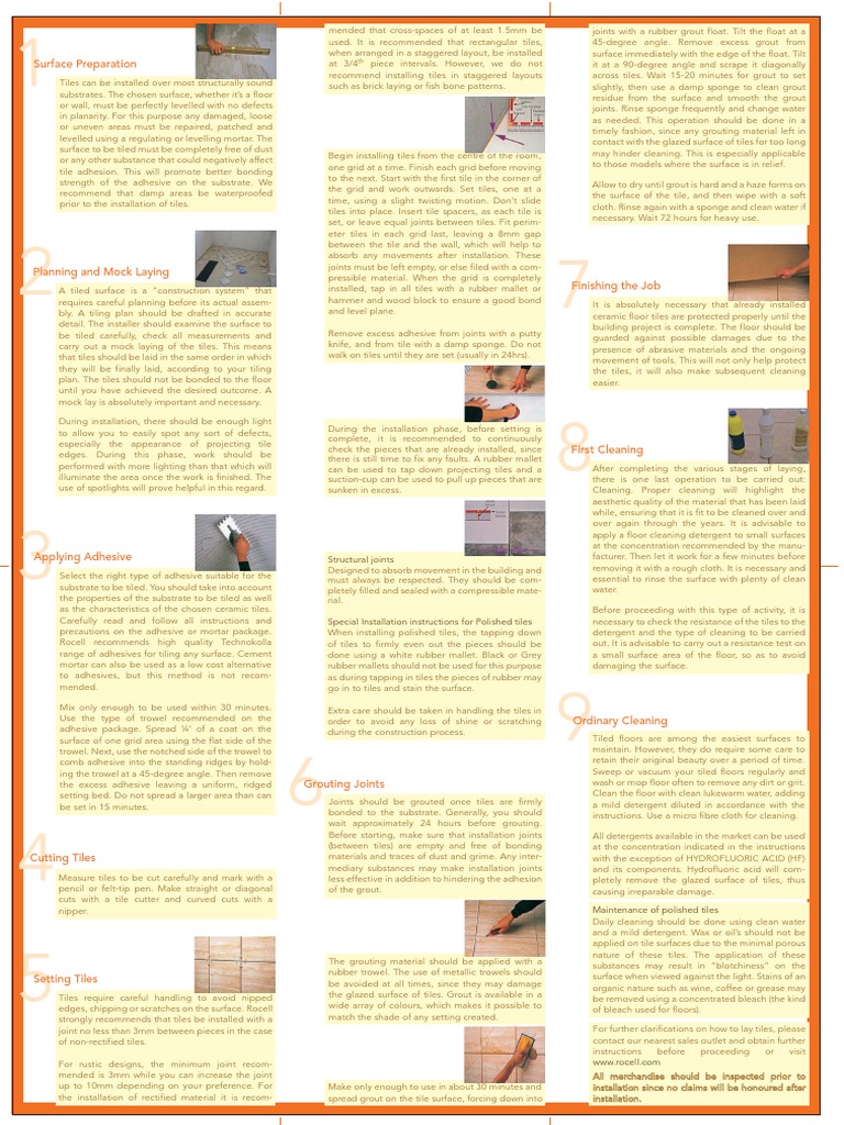 Tile Laying Leaflet | Download Free PDF | Tile | Adhesive
