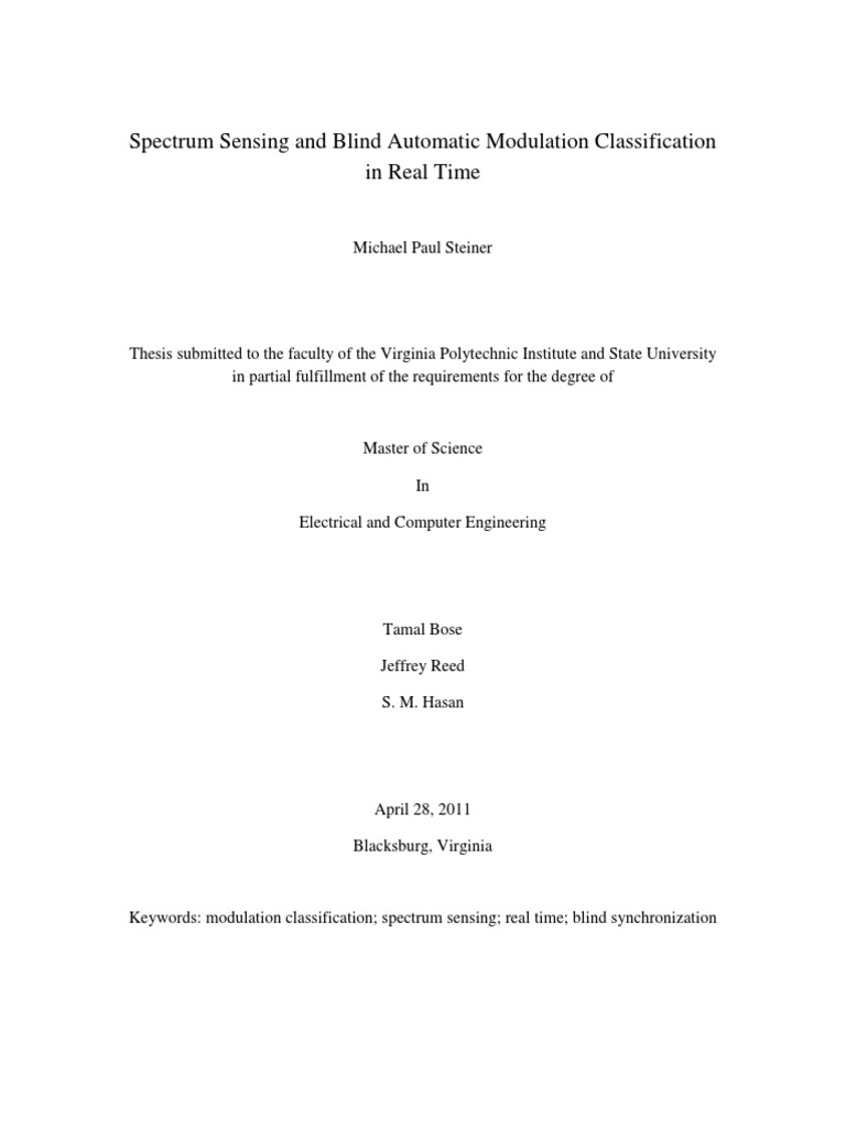 Spectrum Sensing And Blind Automatic Modulation Classification In Real