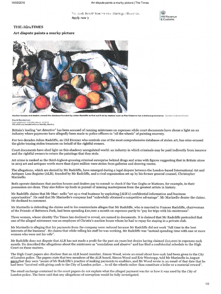Art Loss Register | PDF