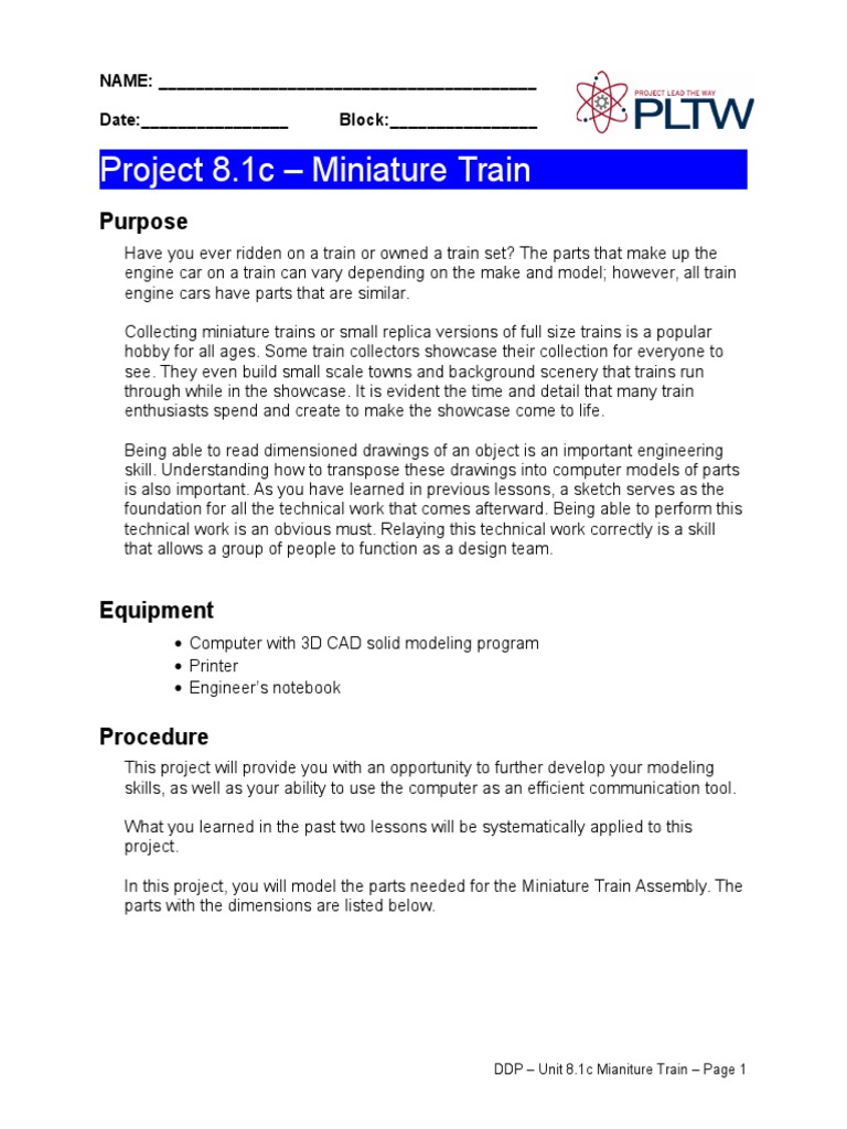 Project 8 1c Miniature Train | PDF | Computer Aided Design | Rail ...