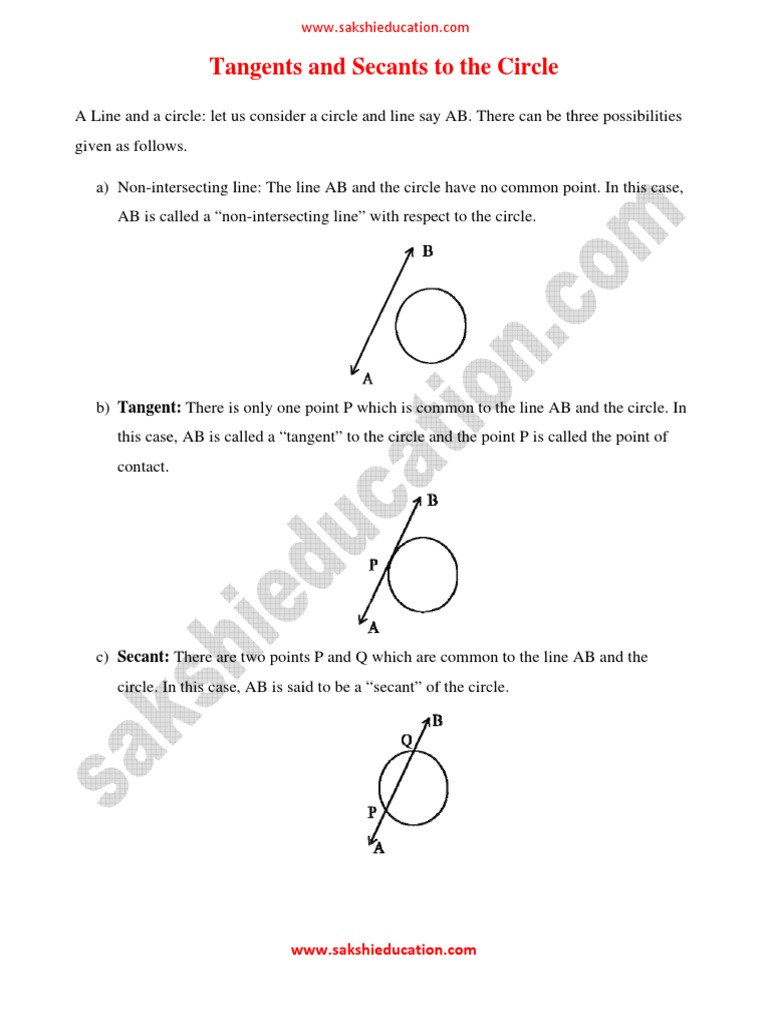 Geometry Basics: Tangents & Secants | PDF