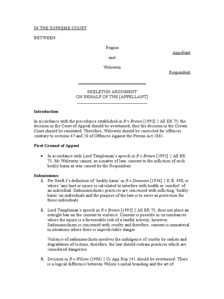 Skeleton Argument Pro Forma-2 | Criminal Justice | Crime & Justice