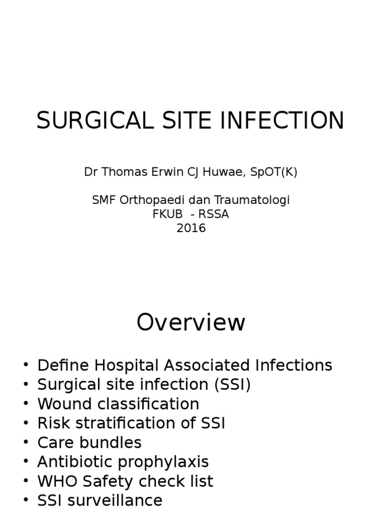 Surgical Site Infection Prevention Guide | PDF | Hospital Acquired ...