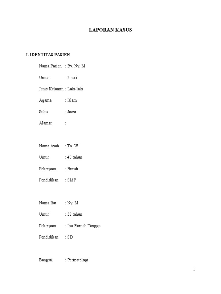 Laporan Kasus PJB ANAK | PDF | Gaya Hidup