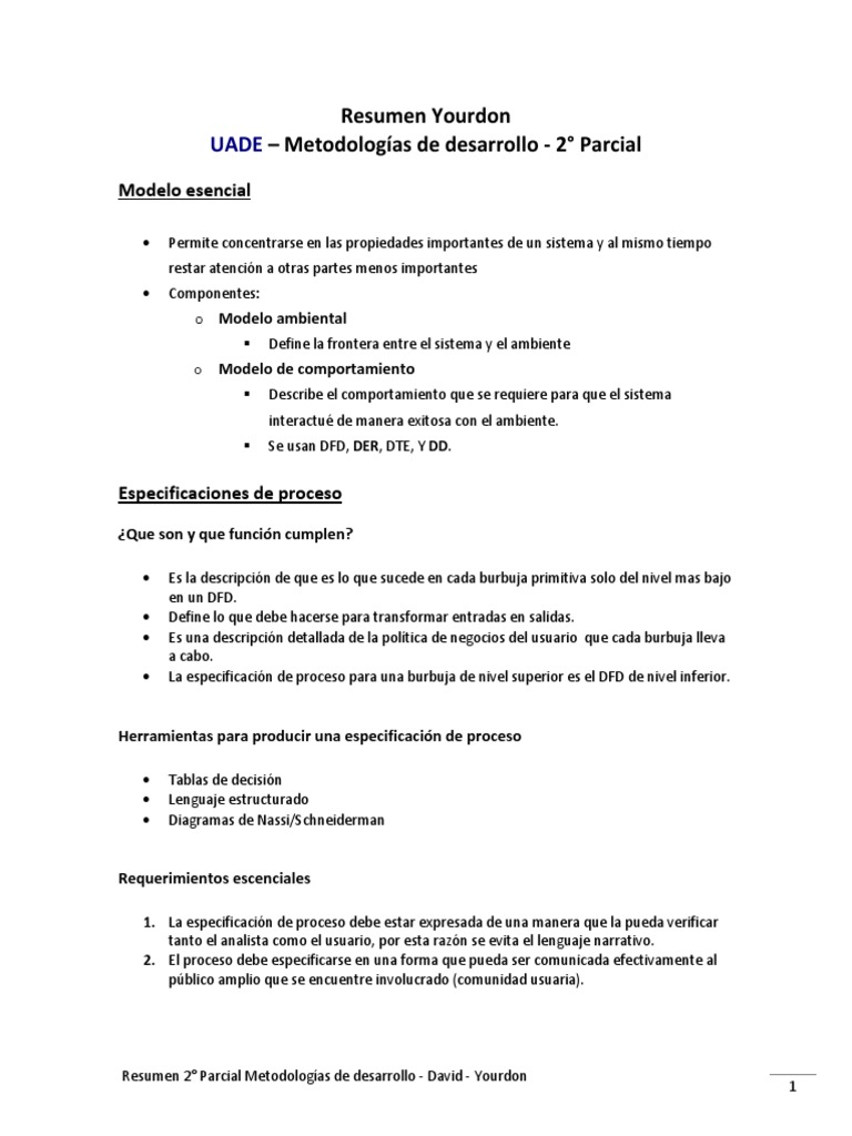 Resumen Yourdon | PDF | Objeto (informática) | Lenguaje de programación