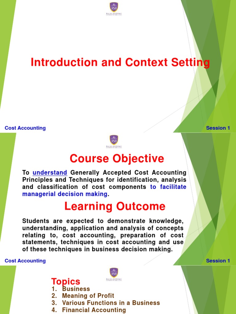 Introduction and Context Setting | Download Free PDF | Cost Accounting ...