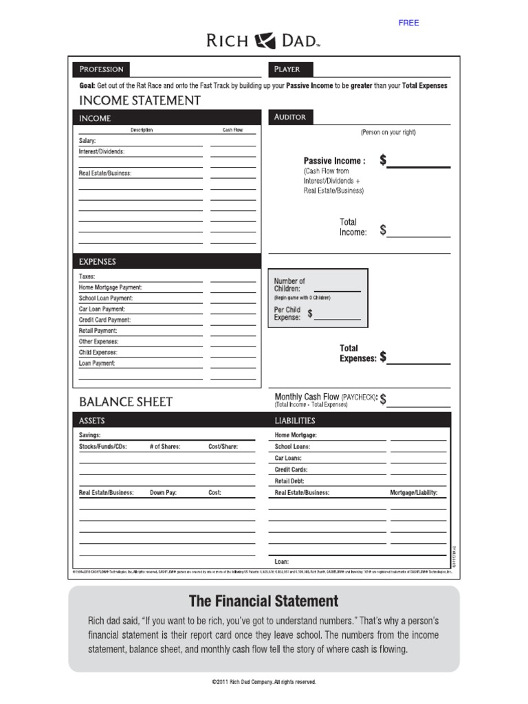 Rich Dad Balance-Sheet | PDF