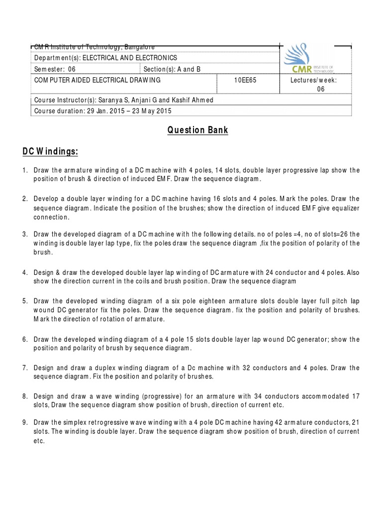 CAED Question Bank | PDF | Electrical Substation | Transformer